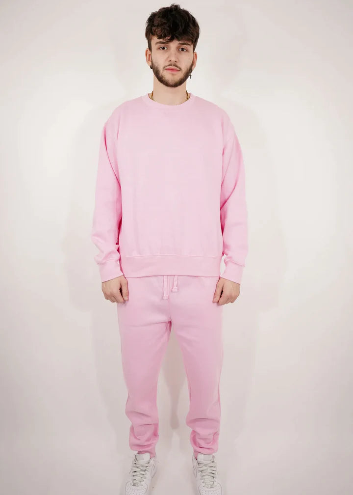 Light Pink Heavy Blend Fleece Crew-Neck SweatSuit – BLANK KINGDOM