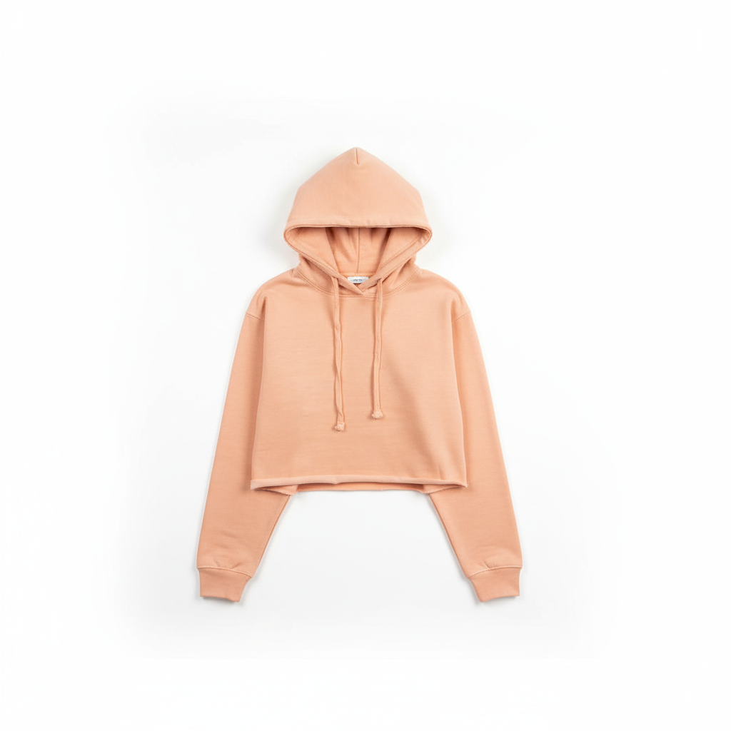 Peach Hooded Crop Top – BLANK KINGDOM