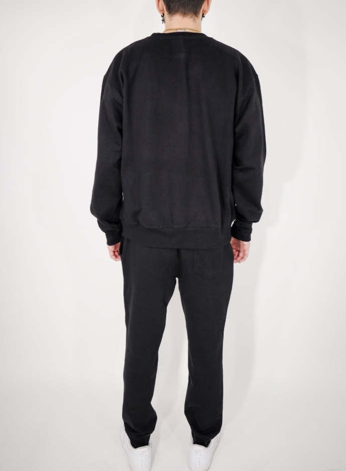 Black Heavy Blend Fleece Crew-Neck SweatSuit – BLANK KINGDOM
