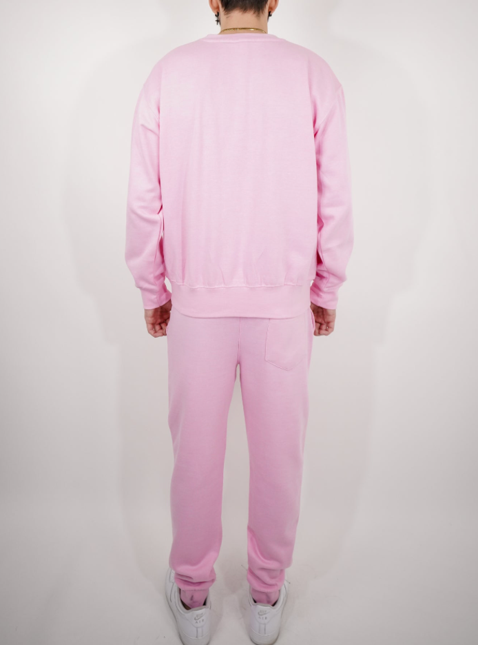 Light Pink Heavy Blend Fleece Crew-Neck SweatSuit – BLANK KINGDOM