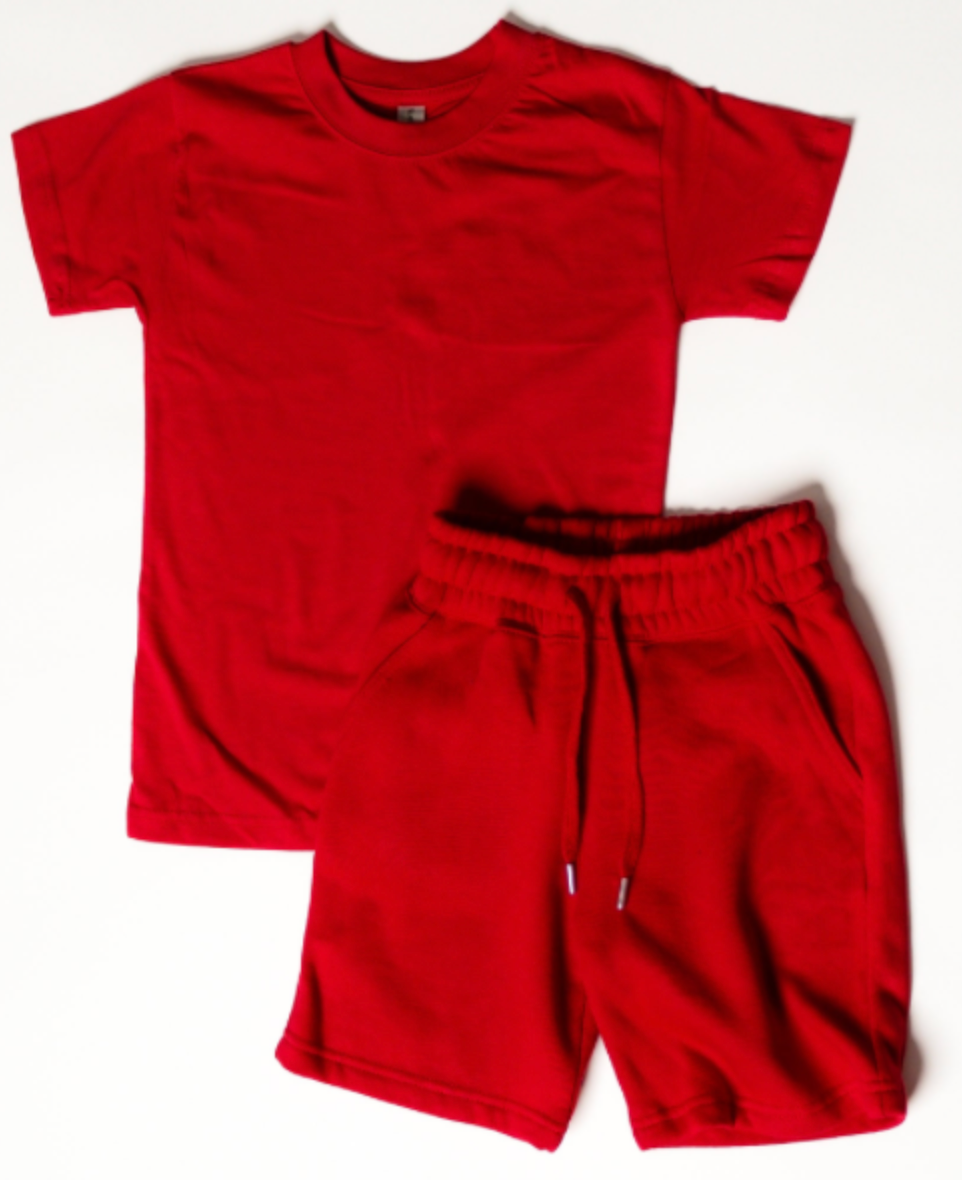 Red Kids Short Set – BLANK KINGDOM