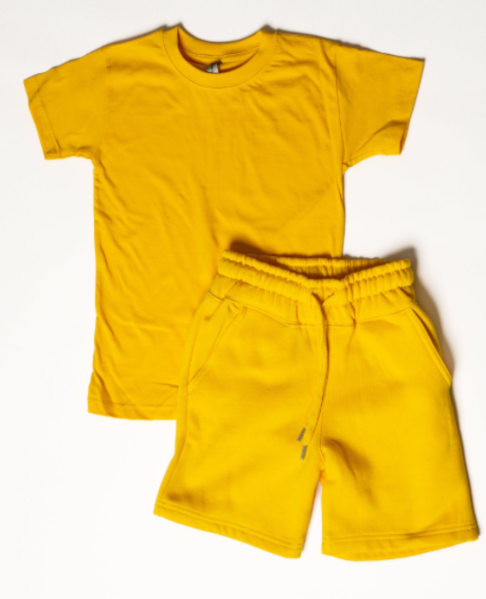 Yellow Kids Short Set – BLANK KINGDOM